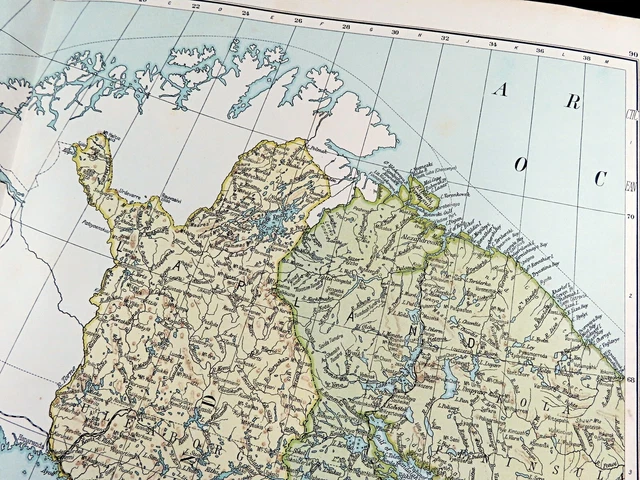 MAP OF RUSSIA Finland Russian Finnish Border Lands Post WW1 Antique ...