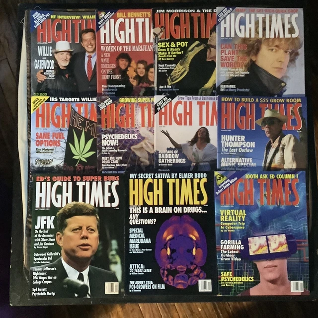 HIGH TIMES MAGAZINE (11) 1991 WILLIE NELSON/NEAL CASSADY/ROBERT PLANT ...