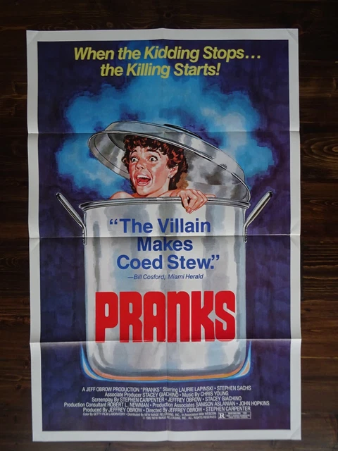 PRANKS 1982 CULT Pre Cert Horror Slasher Original US Film Movie Poster ...