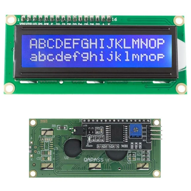 1602 BLUE LCD 16x2 HD44780 with IIC I2C Serial Interface Adapter Module ...