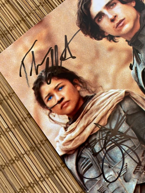 TIMOTHEE CHALAMET PAUL Atreides Zendaya Chani Dune autographed photo ... TIMOTHEE CHALAMET PAUL Atreides Zendaya Chani Dune autographed photo ...