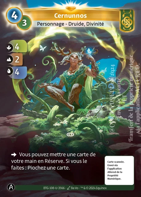 CARTE ALTERED TCG -Cernunnos -BTG-108-U-3566 - Muna EUR 1,00 - PicClick FR