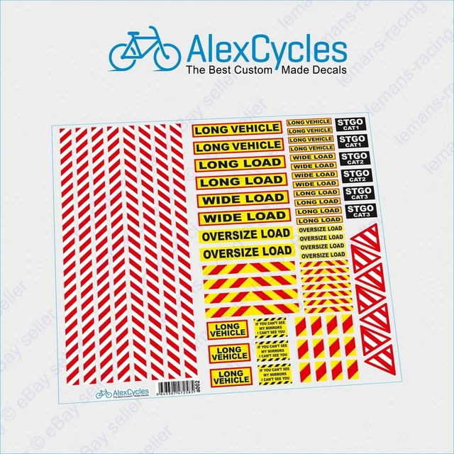 1/14 14TH SCALE Truck Safety Warning Decals Scania Tamiya Volvo Wedico ...