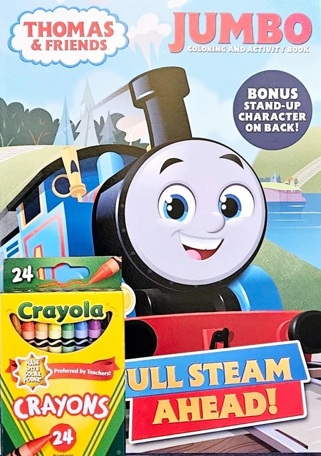 THOMAS & FRIENDS Jumbo Coloring & Activity Book with 24 Crayola Crayons ...