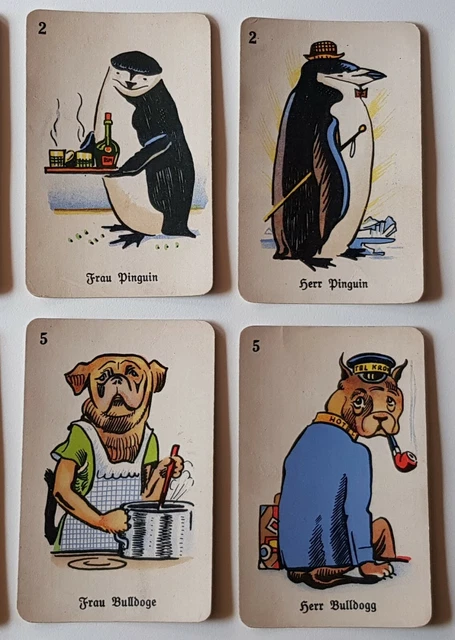 ALTES KARTENSPIEL SCHWARZER Peter Walter Scharff München Tiere ...