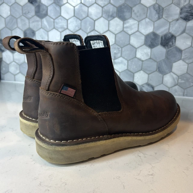 DANNER BROWN BOOTS Bull Run 6" Chelsea Wedge Boot 15481 Men’s Size 13 D ...