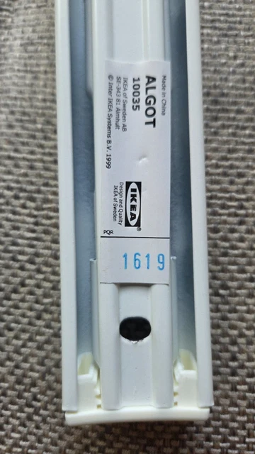 IKEA SET OF 2 Algot WHITE Wall Upright Mounting Rail 22" 10035 £21.98 ...