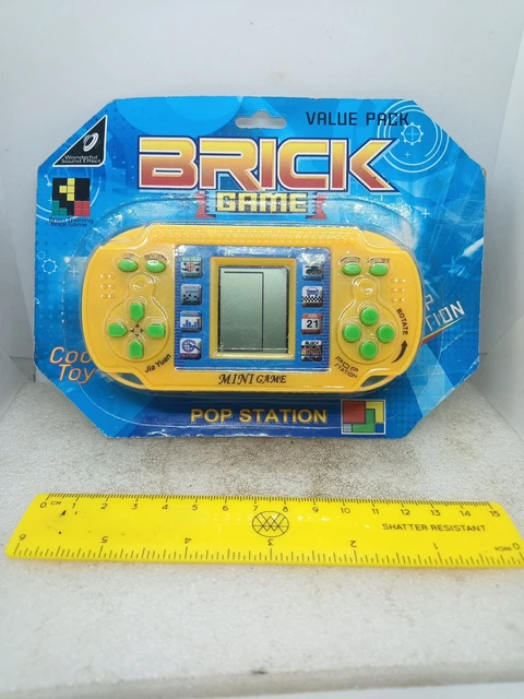POP STATION BRICK Game HC4013 Gaming Console Design Yellow Retro Game ...