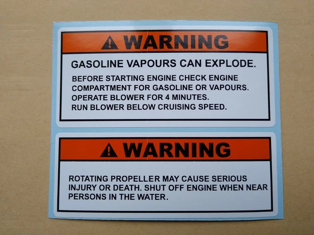 BOAT SAFETY WARNING Labels, Mastercraft, Jet Ski, Narrow boat, yacht ...