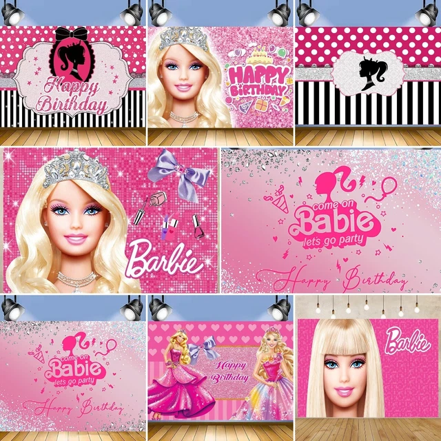 3D BARBIE DOLL Princess Backdrop Birthday Party Banner Home Studio ...