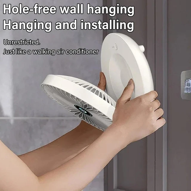 HOUSEHOLD DUAL.USE KITCHEN Fan,Rechargeable Wall Hanging Fan,Small Desk ...