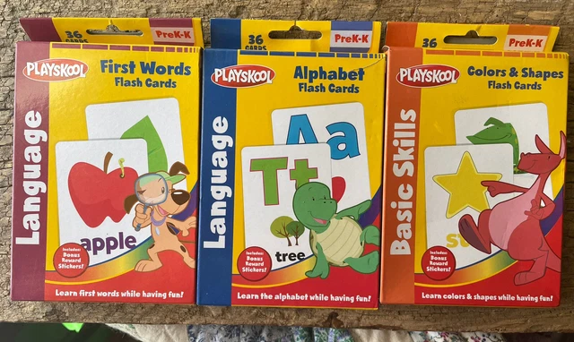 PLAYSCHOOL PRE-K FLASH cards. First Words, Alphabet And Colors &Shapes ...