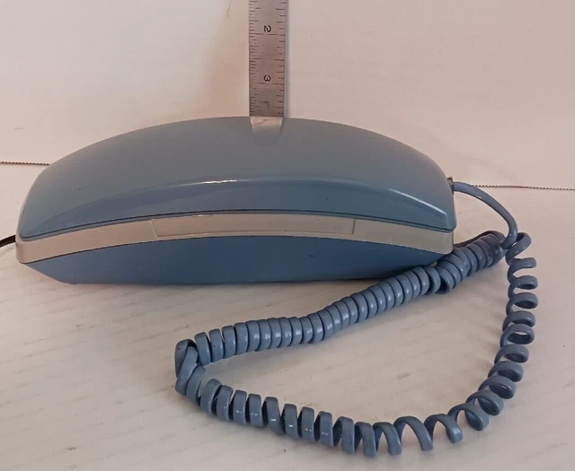 VINTAGE UNISONIC BLUE Mid Century Modern Slim Line Push Button ...