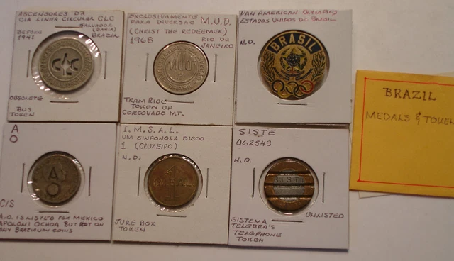 BRAZIL BAHIA BUS Token; CHRIST The Redeemer Tram Ride; Pan Am; AO 100 ...