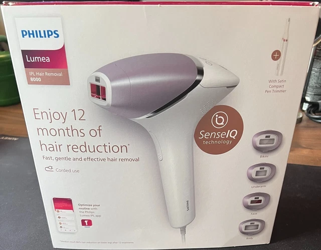 PHILIPS LUMEA 8000 IPL Hair Removal Device BRI947 & Pen Trimmer HP6388 ...