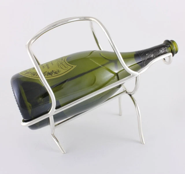 ANTIQUE SILVER PLATE Wine Bottle Holder Cradle. Vintage Champagne ...