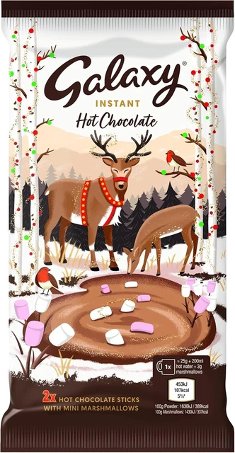 GALAXY INSTANT HOT Chocolate Sachets With Mini Marshmallows Christmas 2 ...