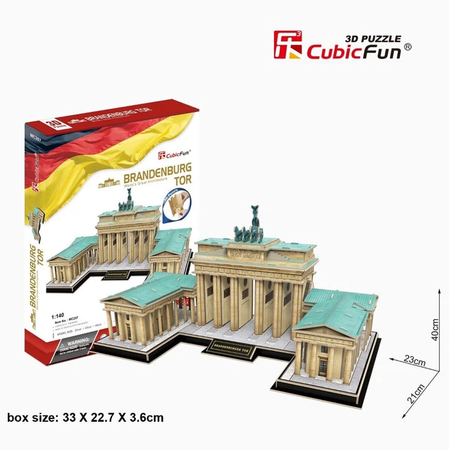 CUBIC FUN BRANDENBURG Gate 150pcs 3D Puzzle DIY Architecture Model ...