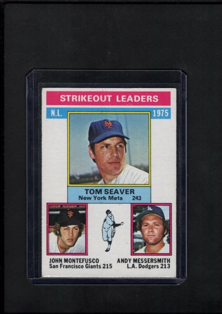 1976 TOPPS NL K Leaders Tom Seaver/John Montefusco/Andy Messersmith 203 ...