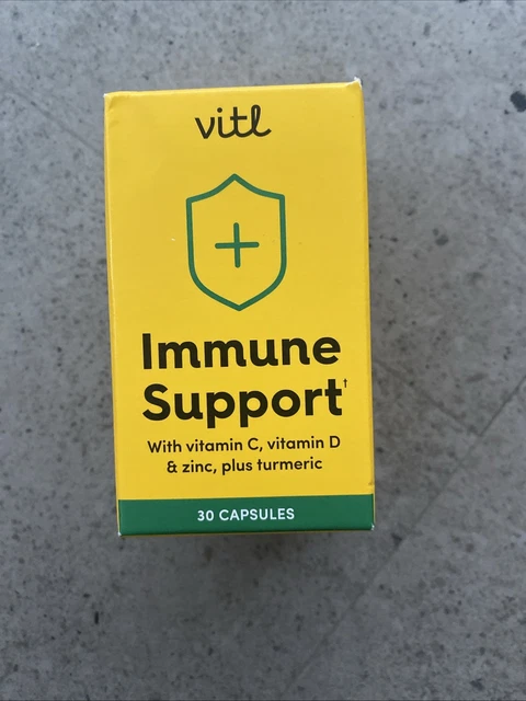 VITL IMMUNE SUPPORT Capsules, 30-Pack, Vitamin C D, Zinc, Turmeric £4.36 - PicClick UK