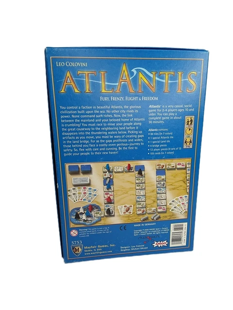 ATLANTIS BOARD GAME Leo Colovini Factory Complete Made In Germany Wayfair Games £43.43 - PicClick UK