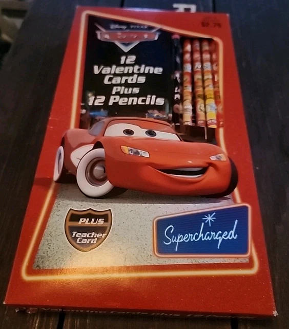 DISNEY PIXAR CARS ~ 12 Cards With 12 Pencils + Teachers Card Valentines ...