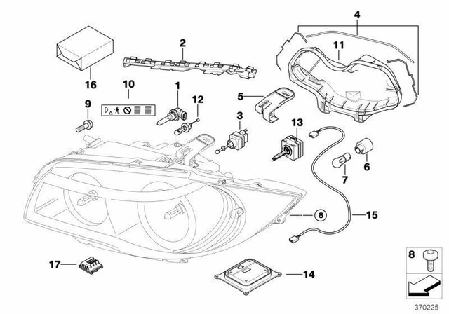 ORIGINAL BMW SCHEINWERFER Reparatursatz 1er E81 E82 E87 E88 li / re ...