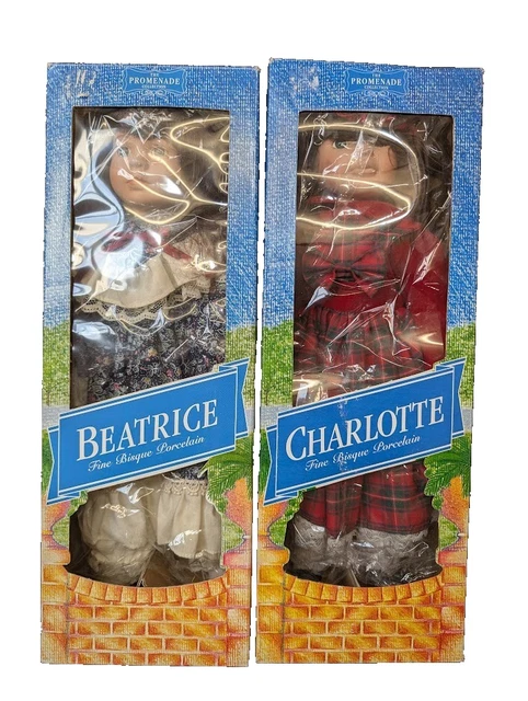 THE PROMENADE COLLECTION Charlotte + Beatrice Porcelain Dolls 16 ...