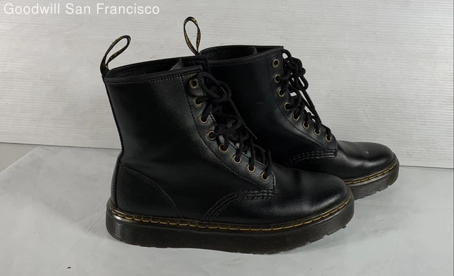 DR. MARTENS ZAVALA Men Air Wair Black Leather Combat Boots AW004 US 6 £ ...