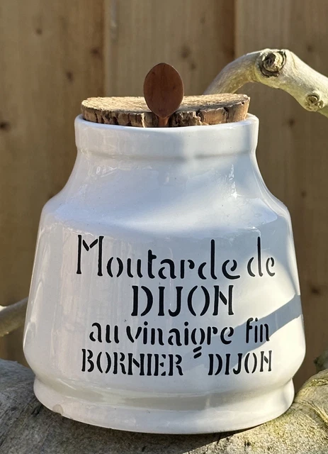 VINTAGE FRENCH MUSTARD Pot, Jar, Canister, Moutarde De Dijon Bornier ...