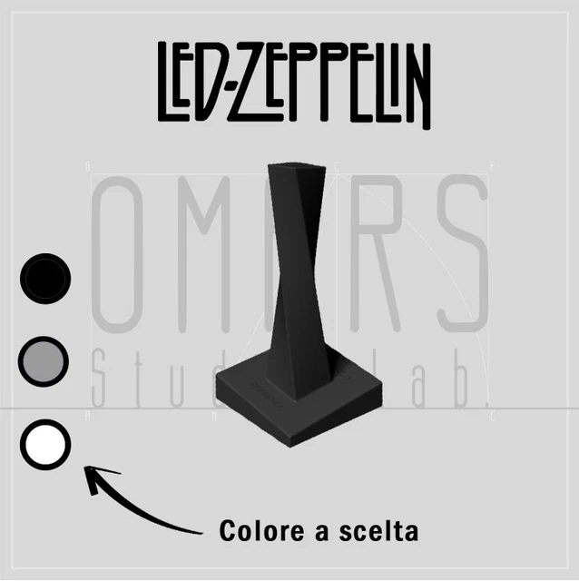 1X STATUA LED Zeppelin stampa 3D printed The Obelisk statue scultura ...
