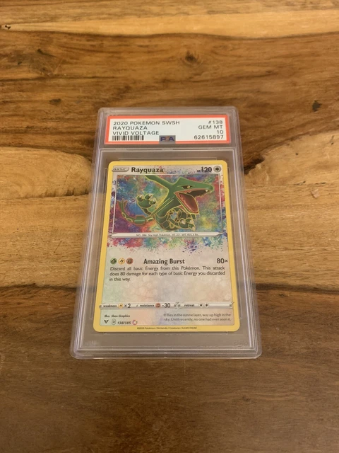 PSA 10 2020 Rayquaza Pokemon TCG SWSH Vivid Voltage 138/185 English Gem Mint EUR 69,93 - PicClick IT