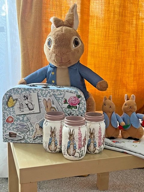 PETER RABBIT PLUSH Toy Bundle Suitcase Jars Fabric Soft Baby Toy Stitch ...