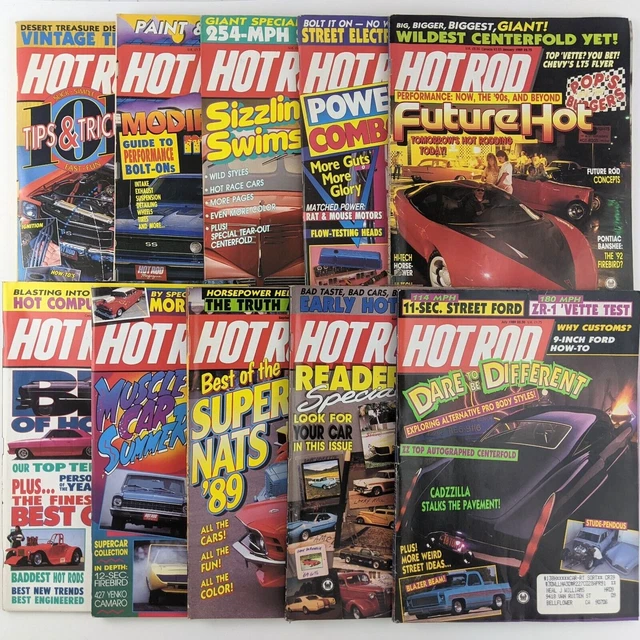 1989 HOT ROD Magazine, 10 Issues - Vintage Cars, Swimsuits, Racing ...