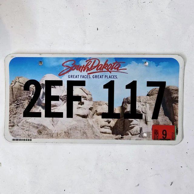 SOUTH DAKOTA LICENSE Plate 🔥Free 📬🔥 2Ef 117 ~ Mt. Rushmore Graphic Tag ...