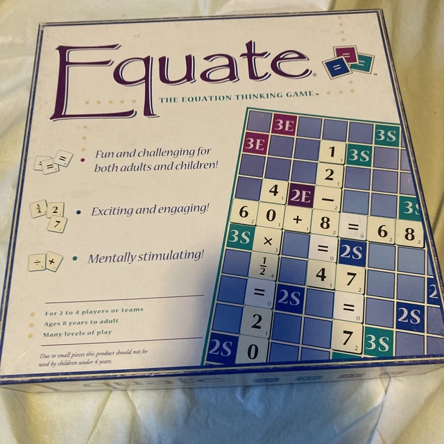 EQUATE EQUATION THINKING Game Math Board Game Plus Bonus Tile Set $12. ...
