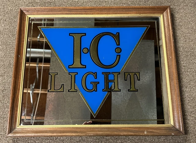 RARE VINTAGE FRAMED Ic Light Beer Triangle Mirror-Sign-Pittsburgh ...