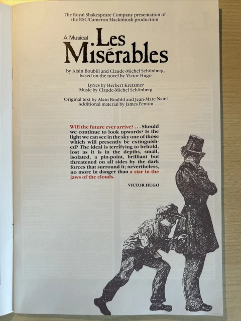ORIGINAL CAST 1985 Les Miserables Programme - RSC Barbican Theatre ...