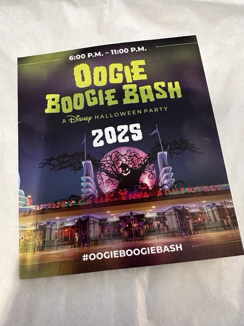 OOGIE BOOGIE BASH 2025 DCA Guide Map w/ Lock, Shock & Barrel Button NEW ...