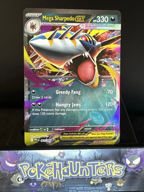 POKEMON CARD MEGA Sharpedo Ex 061/094 Phantasmal Flames Double Rare NM ...