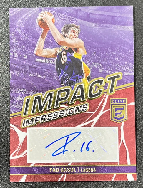 2023-24 PANINI DONRUSS Elite Impact Impressions Pau Gasol Red Auto 09/ ...