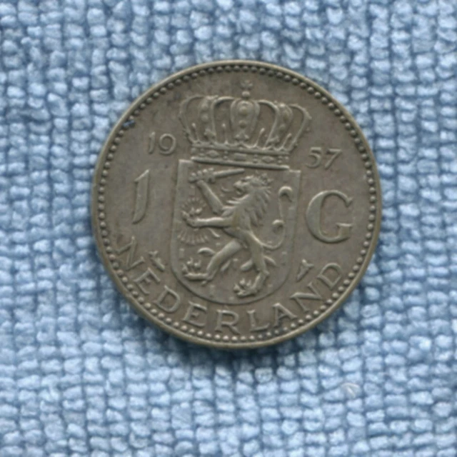 1957 NETHERLANDS 1 Gulden Silver Coin E-984 EUR 7,37 - PicClick FR