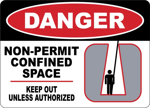 OSHA DANGER: NON-PERMIT CONFINED SPACE| Laminated Vinyl Decal Sticker ...