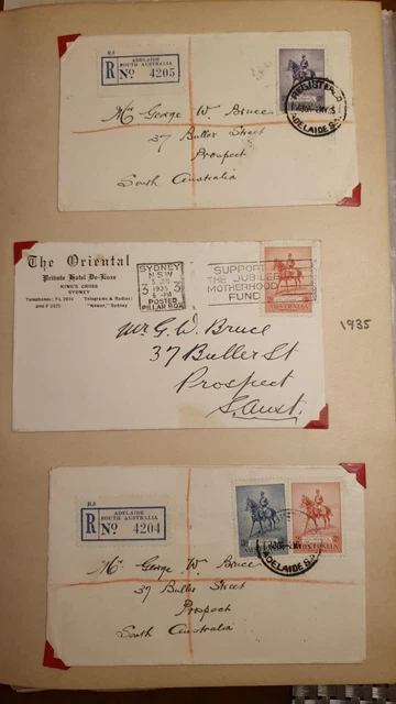 1935 AUSTRALIAN KING George v Silver Jubilee Set of 3 First Day Covers ...