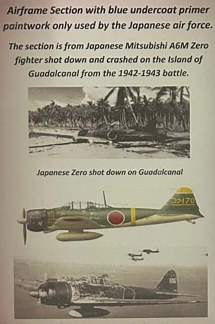 WW2 RELIC RARE Japanese Mitsubishi A6M Zero Fighter , Guadalcanal 1942 ...