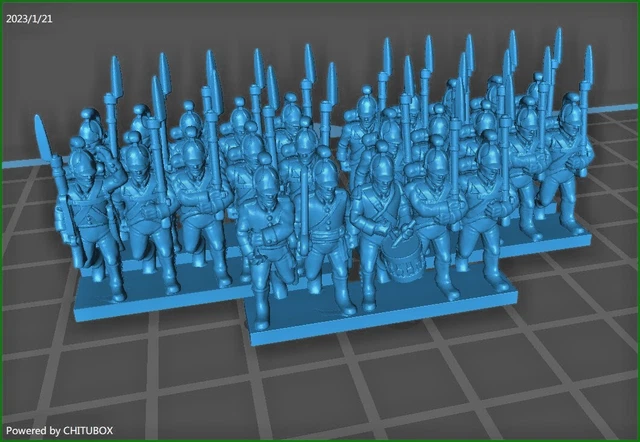 13.5MM EPIC SCALE Napoleonic Austrian infantry 1800-09 3d Printed Black ...
