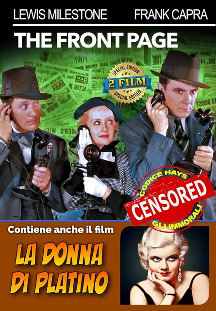 THE FRONT PAGE (DVD) Mary Brian Walter Catlett Jean Harlow Adolphe ...