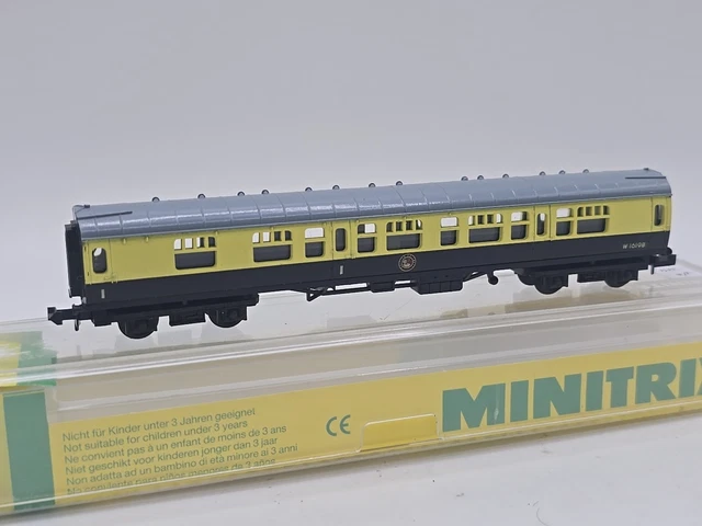 MINITRIX N GAUGE 13004 Corr COMPOSITE COACH W16198 Choc Cream Carriage ...