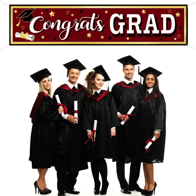 2025 MAROON GRADUATION Banner Fabric Backdrop Party Decor For High ...