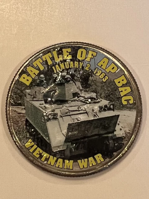 BATTLE OF AP BAC Vietnam War Colorized Commemorative Clad Kennedy Half ...